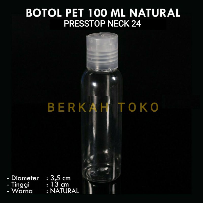 Jual Botol Presstop 100 ml Neck 24 Murah Tebal | Botol Toner 100 ml ...