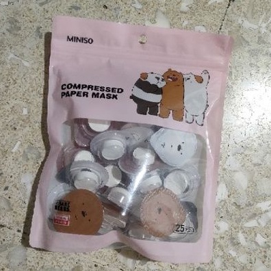 Jual Miniso Compressed Paper Masks We Bare Bears | Shopee Indonesia