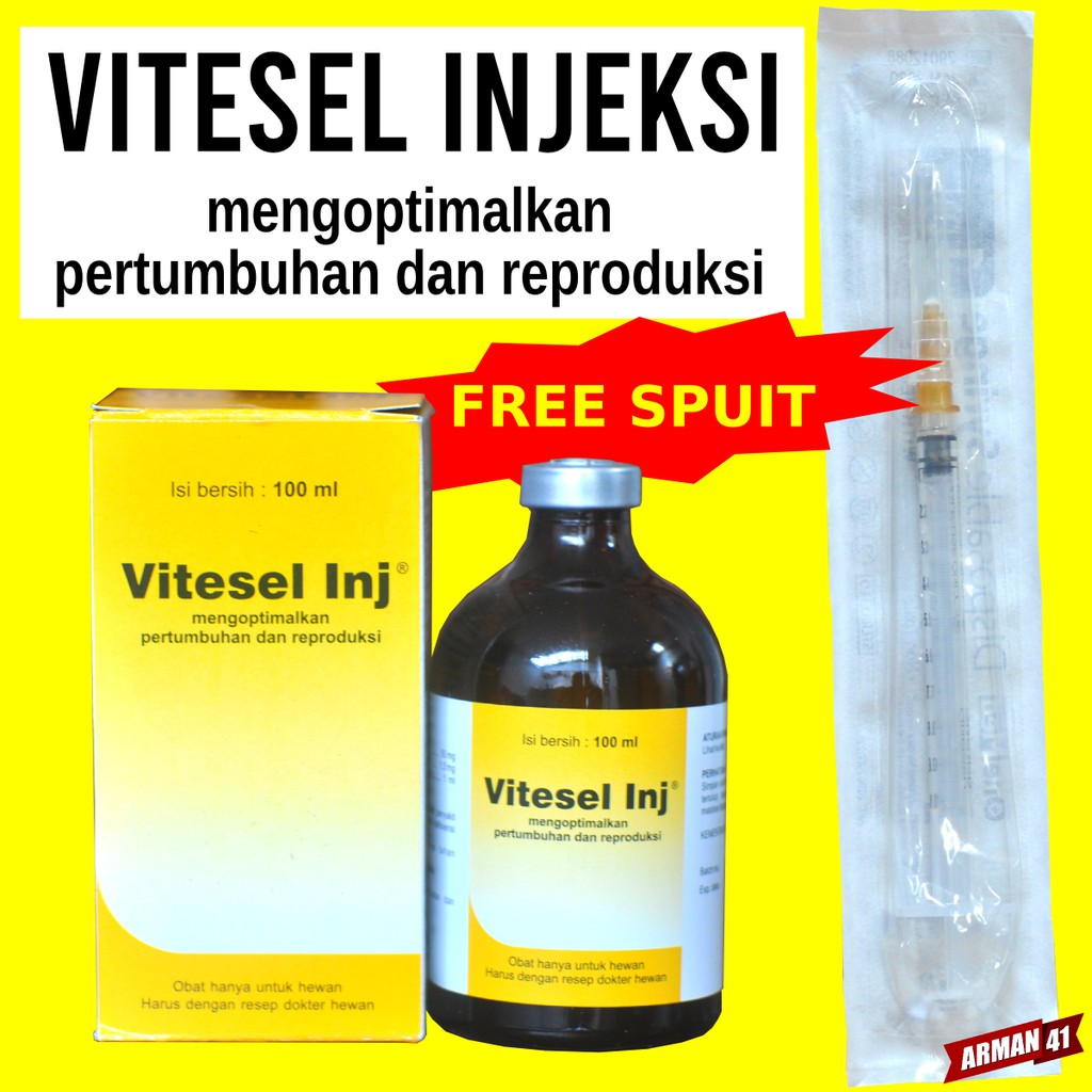 Jual Vitamin Pertumbuhan dan Reproduksi VITESEL INJEKSI 100 ml GRATIS ...