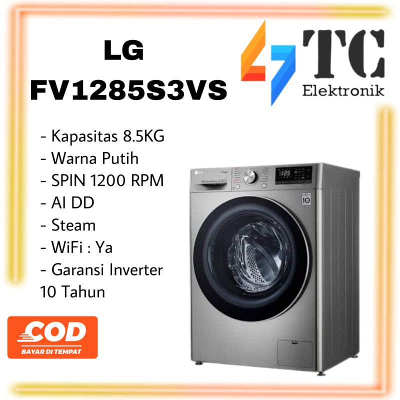 Jual Mesin Cuci Front Loading LG FV1285S3VS Inverter - 8.5 kg | Shopee ...