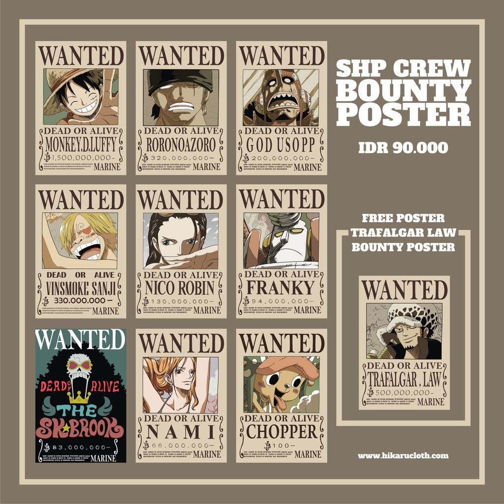 Jual POSTER STRAWHAT PIRATES BOUNTY [AFTER ARC DRESSROSSA] - ONE PIECE ...