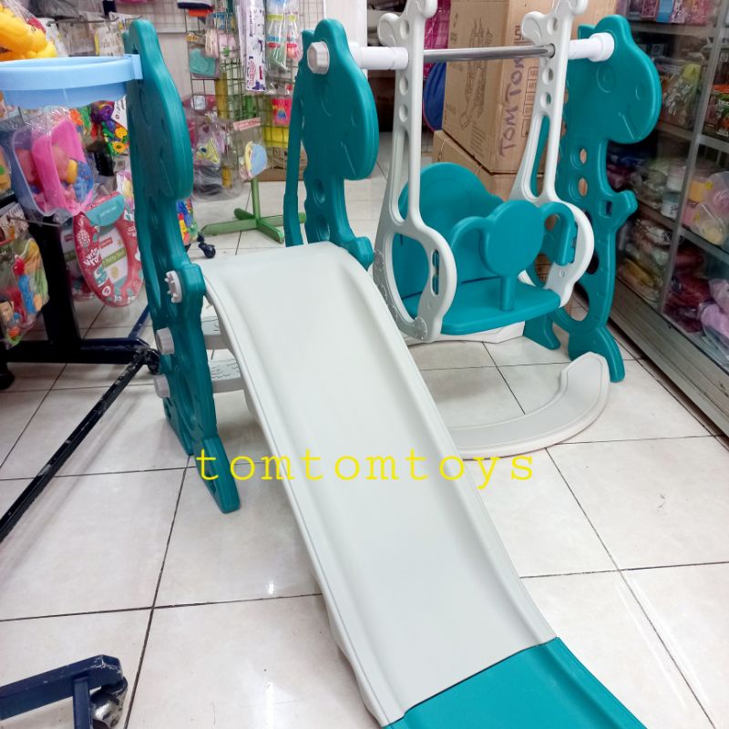 Jual Perosotan Ayunan Mainan Anak LUXURY DINO 3in1 Slide Swing Basket Spacebaby Papan Seluncur ...