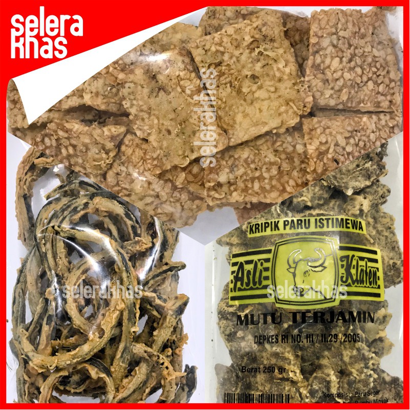 Jual Keripik Khas Klaten Hj Ganik | 250gr | Kripik Paru / Belut / Tempe ...