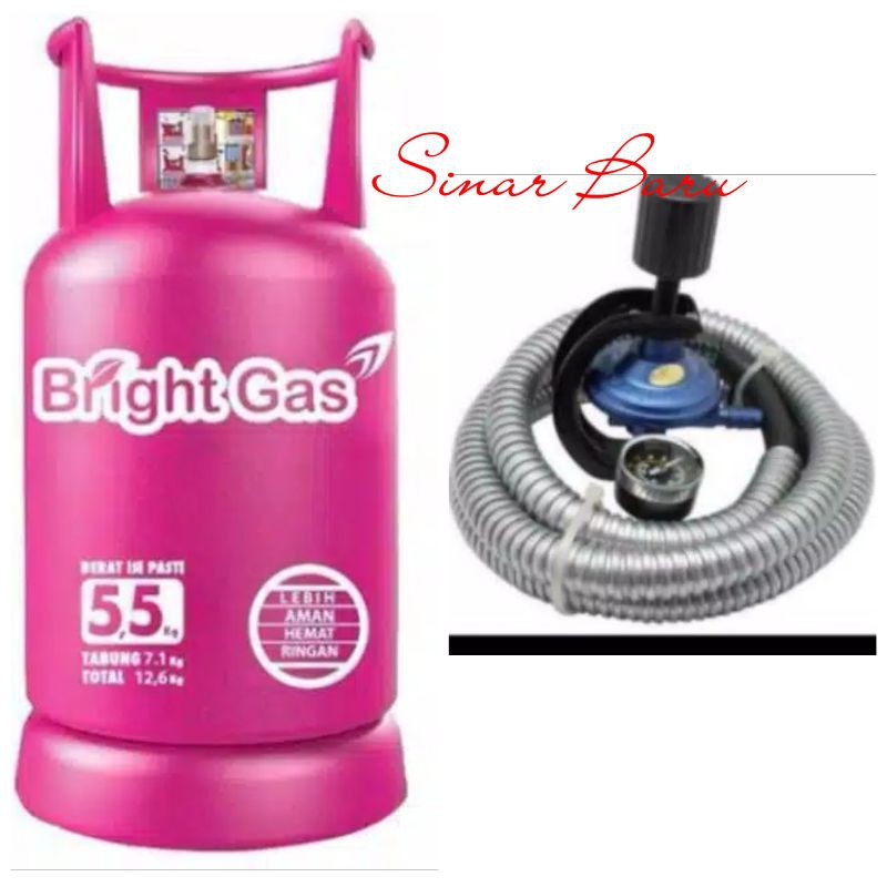 Jual Tabung bright gas 5.5kg+isi full+reggulator destec+selang ...