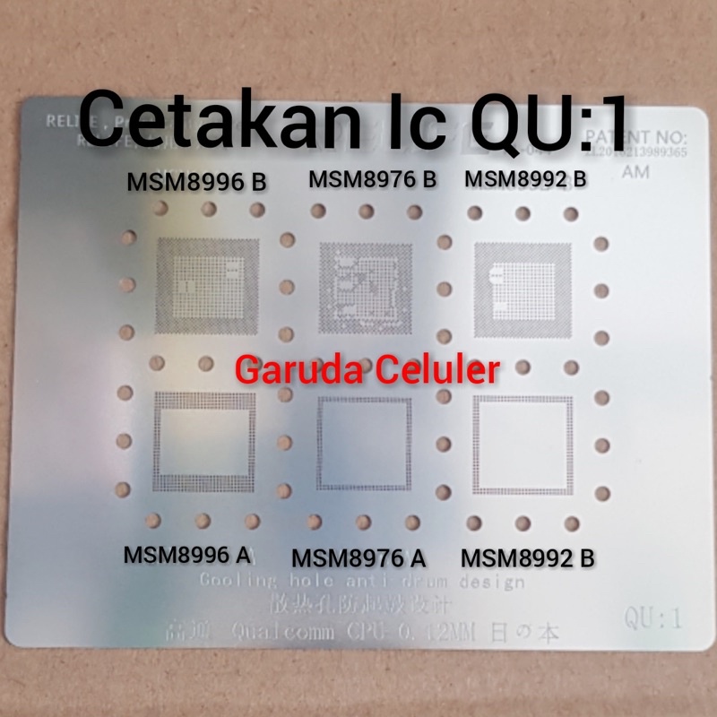 Jual Plat BGA / Cetakan Ic MSM8996 MSM8976 MSM8992 QU:1 QU: 1 | Shopee Indonesia