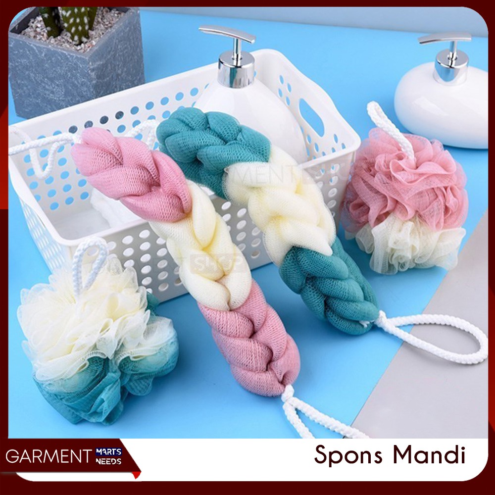 Jual Spons Mandi Shower Puff Spon Busa Bulat Panjang Sponge Bagus ...