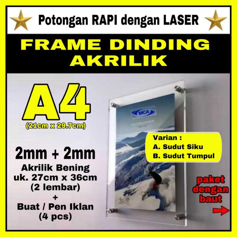 Jual FRAME AKRILIK A4 / Acrylic Frame / Frame Dinding / Frame Foto ...