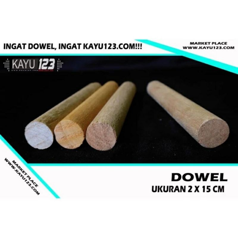 Jual DOWEL KAYU STIK KAYU BULAT GAGANG SAPU 2 CM X PANJANG 15 CM ...