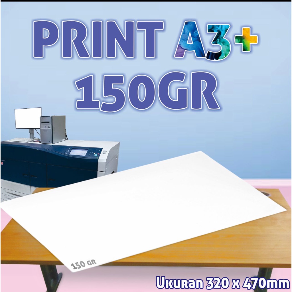 Jual DIGITAL PRINT A3+ A3 KERTAS ART PAPER CARTON 150 GR / KONSTRUK 150 ...
