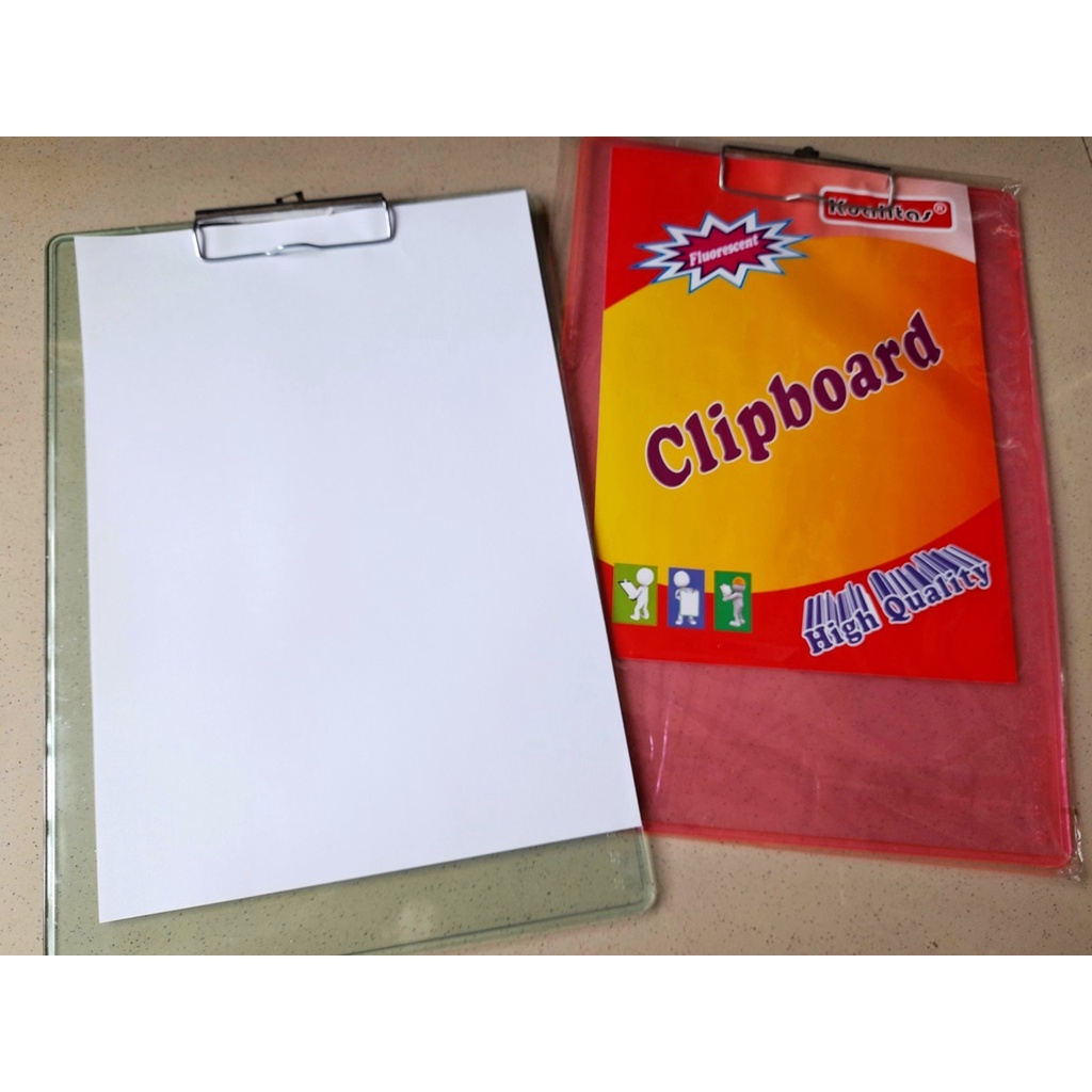 Jual Papan Jalan Clipboard Acrylic 33.5x23.3cm Transparent Fluorescent ...