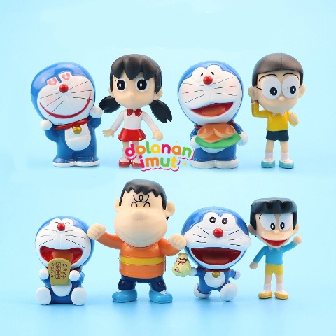 Jual Doraemon Tipe D Figure Set isi 8 Mainan Pajangan Miniatur Hiasan ...