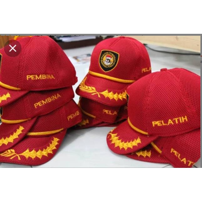 Jual TOPI DOUBLEMESS WARNA MERAH PRE ORDER LOGO & PELATIH | Shopee ...