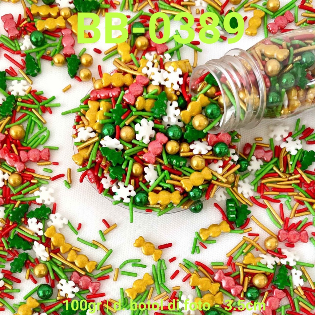 Jual BB-0389 Sprinkle sprinkle sprinkel 100gr permen snowflake pohon ...