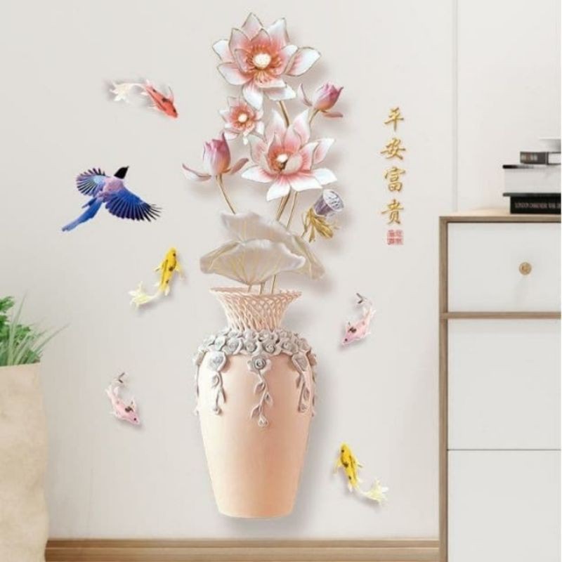 Jual Stiker Dinding Vas Bunga Vase Lotus II Wallstiker Wallsticker Wallpaper Sticker Kado Hadiah ...