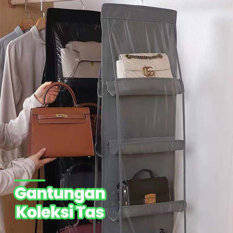 Jual Rak Gantung Tas Simple Rak Tas Slot Depan Belakang Serbaguna ...