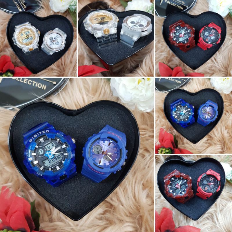 Jual Jam Couple Digitec DualTime Couple Edition DG-3112 / DG-2096 / BDA-4130T Original | Shopee ...