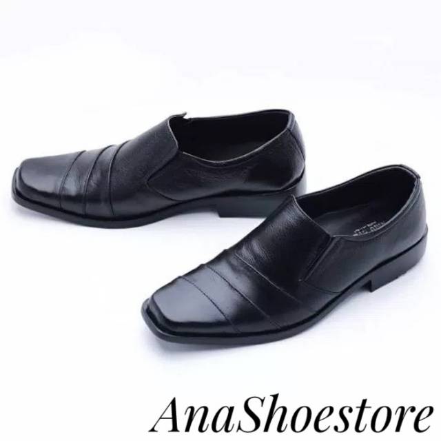 Jual Sepatu Fantofel/Sepatu Kerja Pria Formal Kulit Asli 507HT -hitam ...