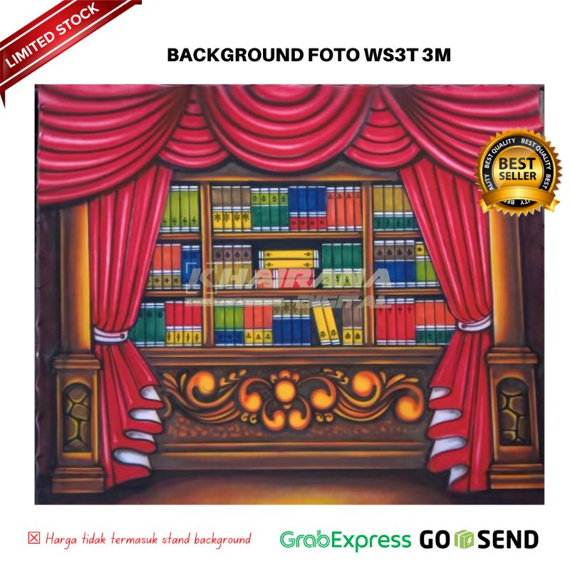 Jual Background Backdrop Latar/Layar Foto Rak Wisuda Gorden WS3 Merah ...