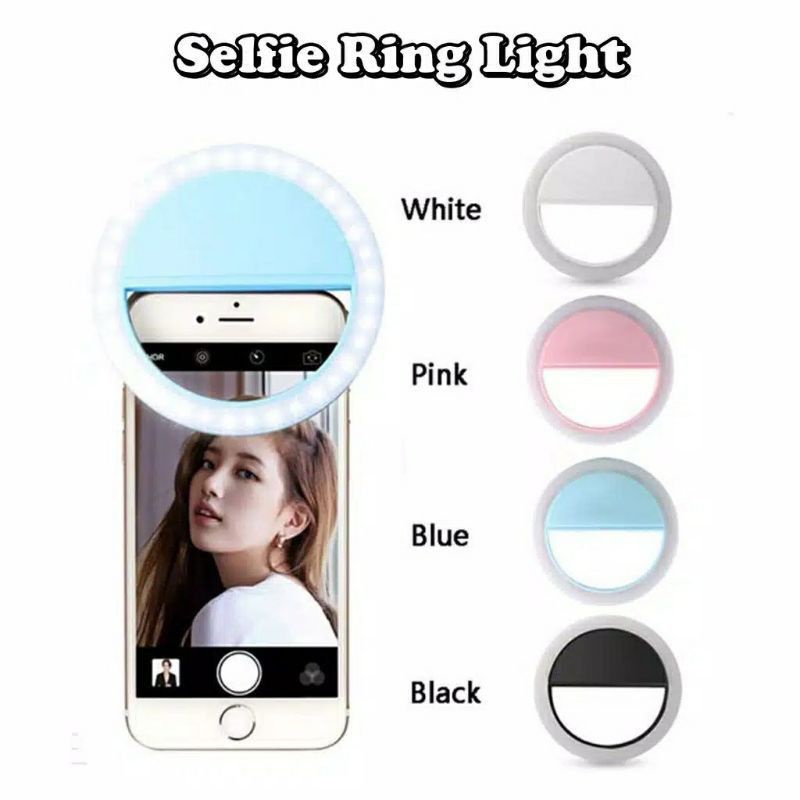 Jual RING LIGHT SELFIE LED Lamp Lampu Ringlight flash charm eyes jepit ...