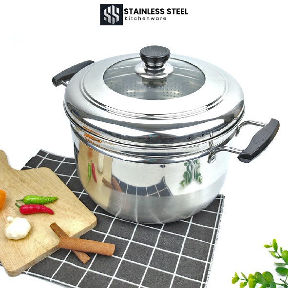 Jual SS - Panci Kukus Stainless Steel Dandang Panci Steamer Langseng Sarangan | Shopee Indonesia