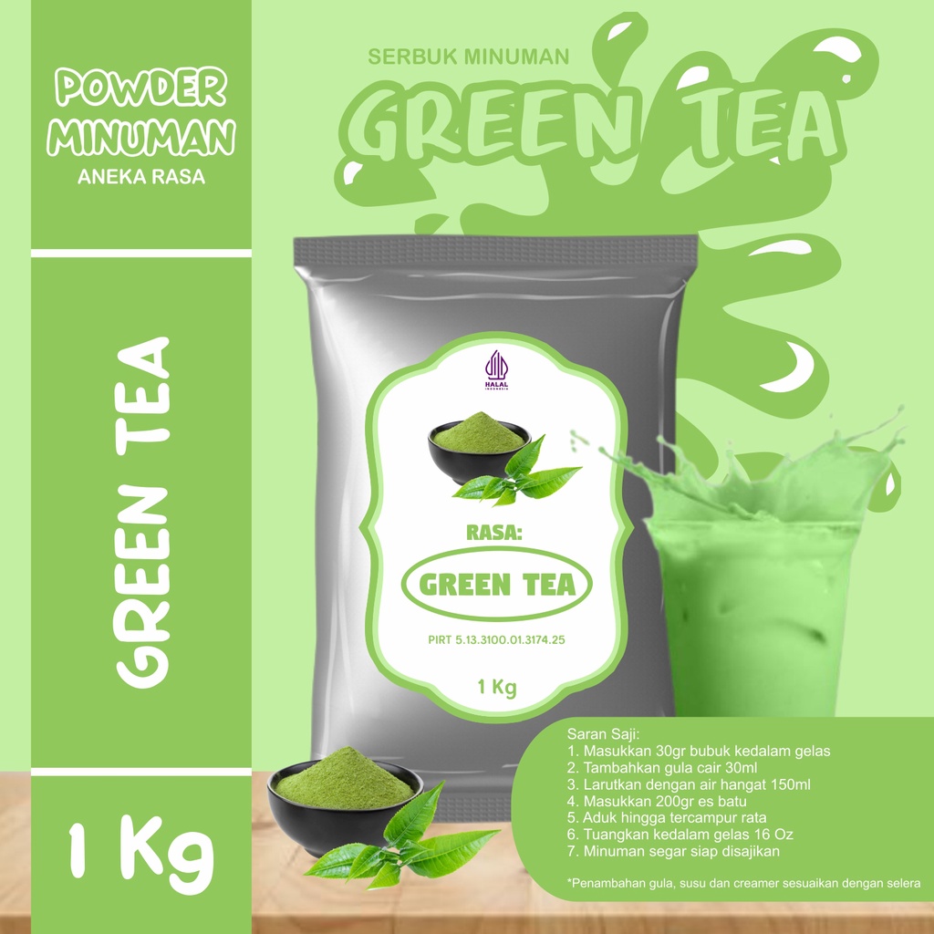 Jual Bubuk Serbuk Minuman 1kg Rasa Green Tea Bubuk Minuman Kekinian ...