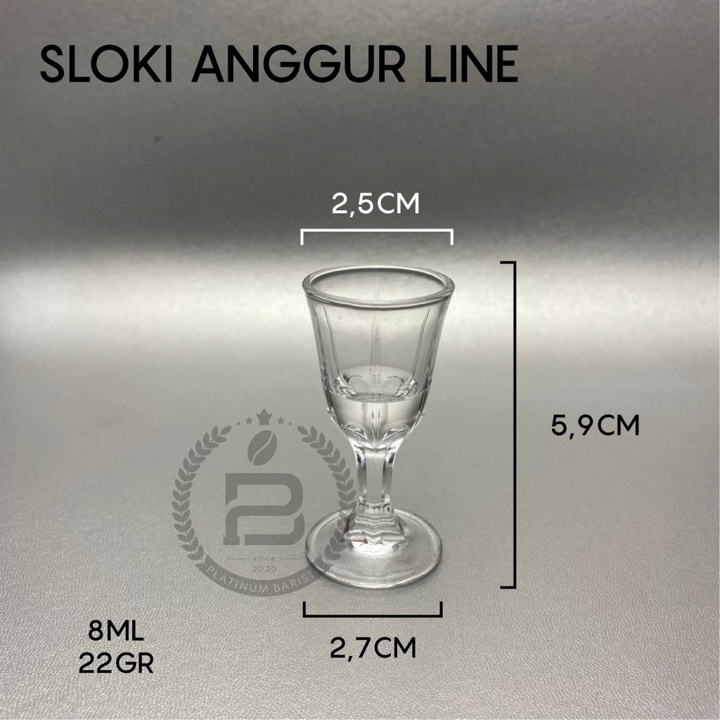 Jual Sloki Glass Gelas Kaca Kecil One Shot Glass Minum Vodka Soju ...