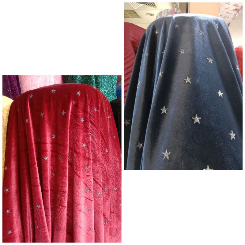 Jual kain/bahan bludru Martin motif bintang | bludru antik | Shopee ...