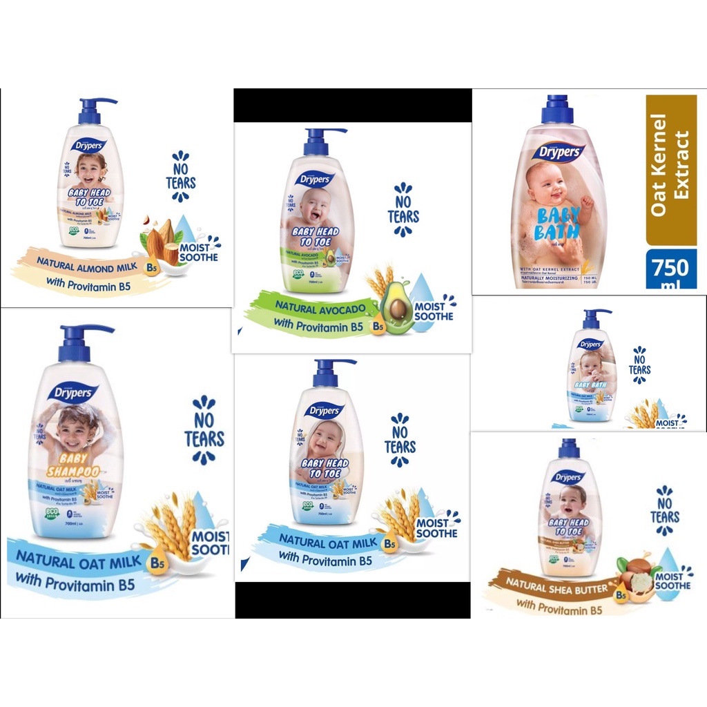 Jual Drypers Dryper Baby Bath Shampoo Head to Toe Avocado Oat Milk ...