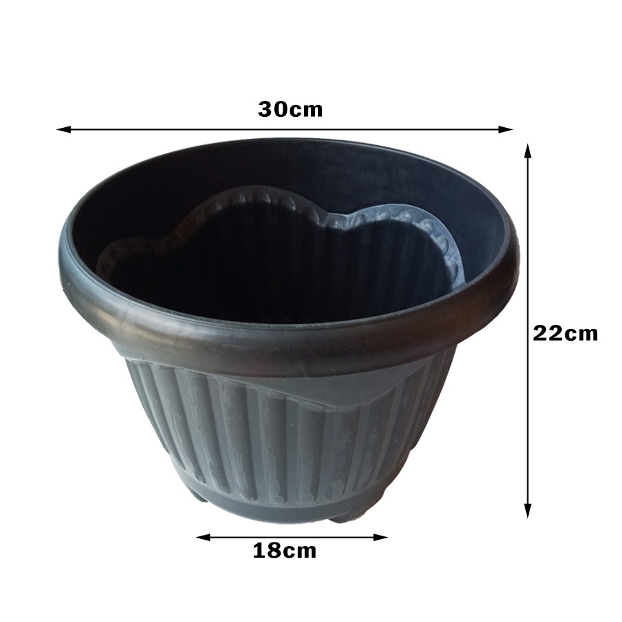 Jual POT TANAMAN HIAS MIO SHALLOM UKURAN 30 HITAM | Shopee Indonesia