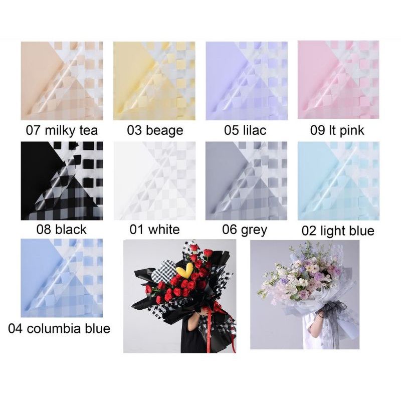Jual (1 pcs) Flower wrapping paper RUBIK CELLOPHANE Florist kertas ...