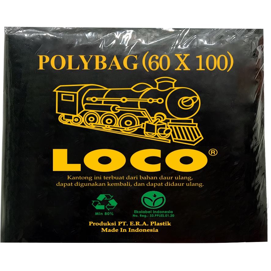 Jual LOCO Plastik Sampah Polybag Tebal HITAM 60 x 100 | Shopee Indonesia