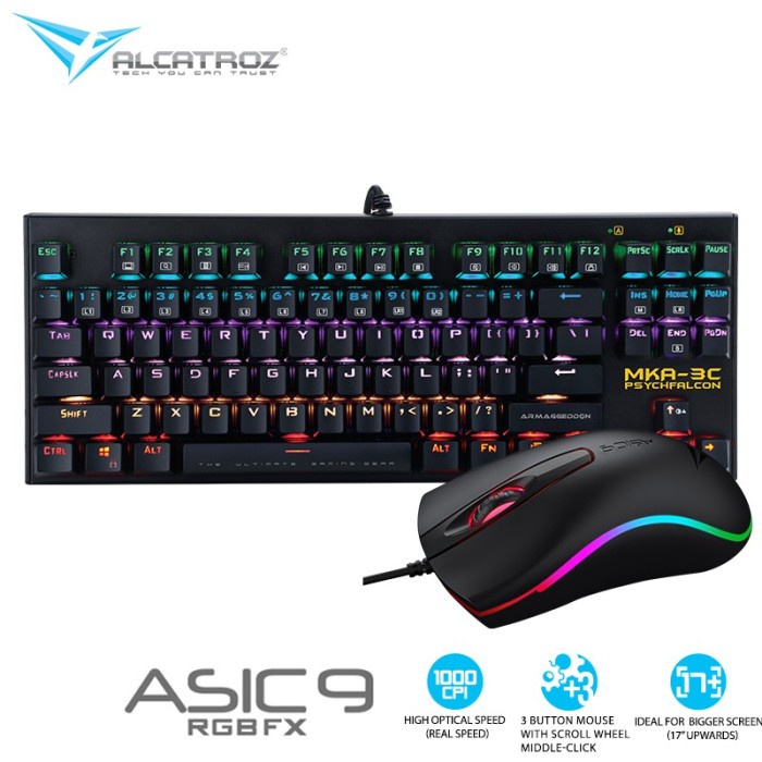 Jual Alcatroz RGB Gaming mouse Asic 9 Combo MKA-3C RGB Gaming Keyboard ...