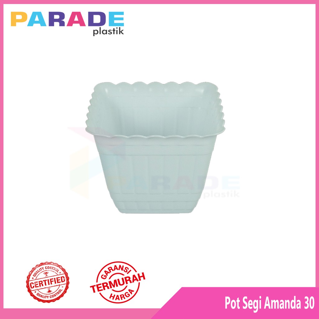 Jual POT BUNGA PLASTIK MODEL SEGI PUTIH | Shopee Indonesia