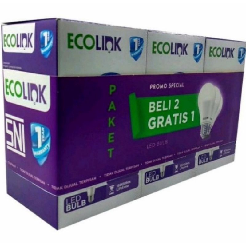 Jual Led Ecolink 6 Watt Paket Beli 2 Gratis 1 | Shopee Indonesia