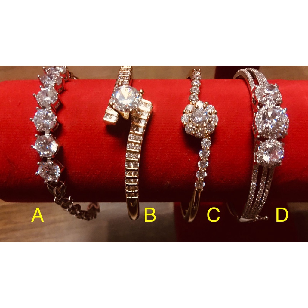 Jual Gelang Titanium Asli lapis Emas Full Diamond - Model B | Shopee ...