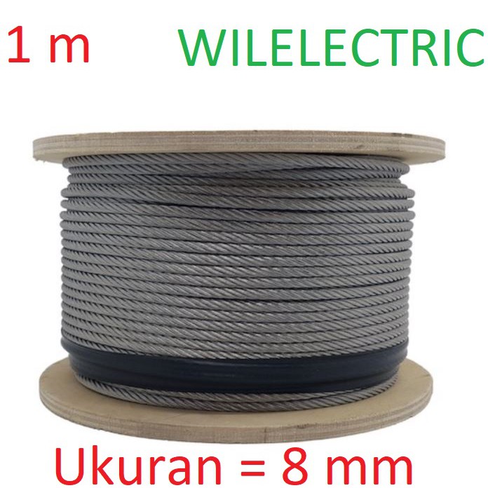 Jual Kawat seling galvanis 8 mm 8mm / Kabel Seling / Steel Wire Rope ecer | Shopee Indonesia
