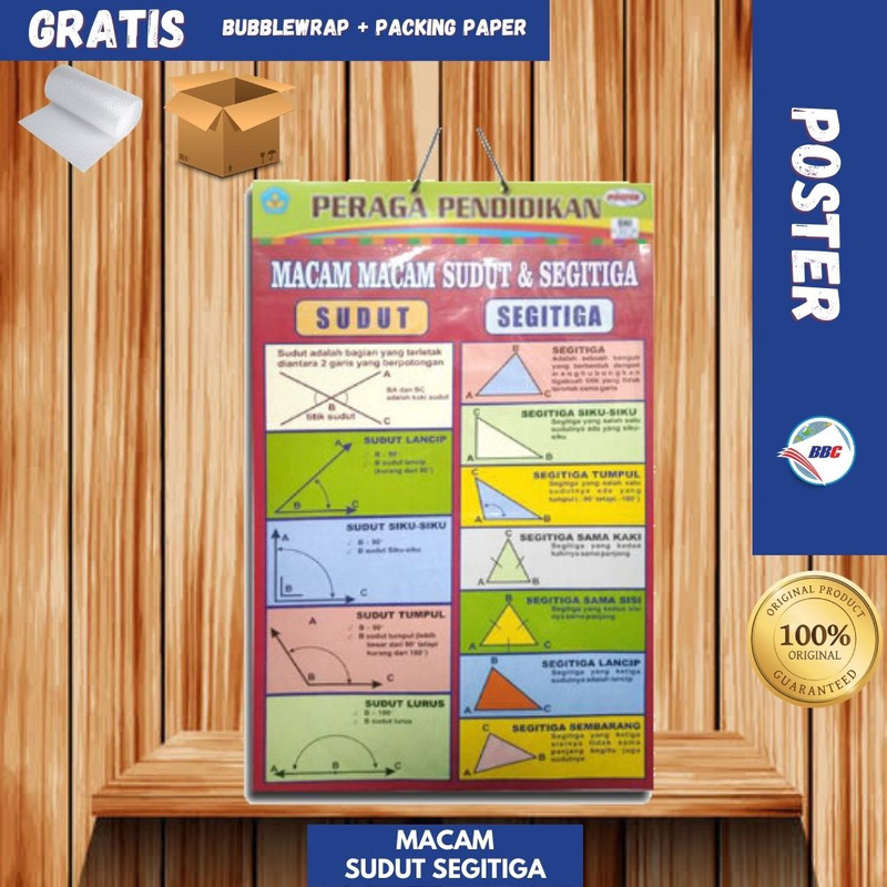 Jual POSTER EDUKASI MACAM2 SUDUT & SEGITIGA | Shopee Indonesia