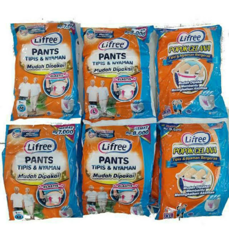 Jual LIFREE PANTS TIPIS DAN NYAMAN / DIAPERS POPOK CELANA DEWASA ukuran ...