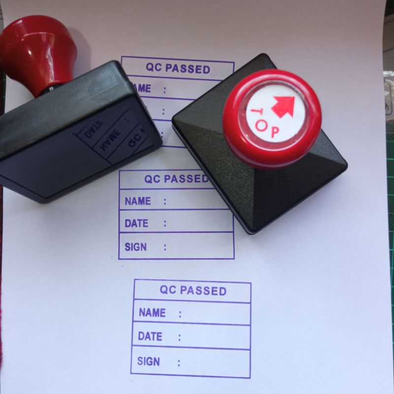 Jual Stempel QC Industri Tabel Nama ukuran jumbo besar 6.5 x 5 cm ...