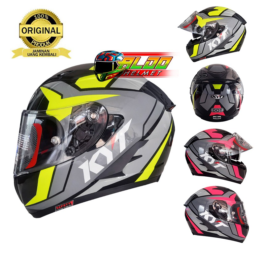Jual KYT / HELM KYT FALCON FR RAID BLACK FUXIA YELLOW FLAT VISOR KYT ...
