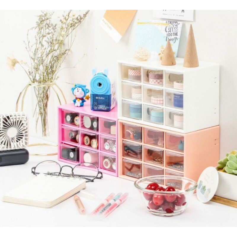 Jual storage laci serbaguna rak stationery meja 9 laci | Shopee Indonesia