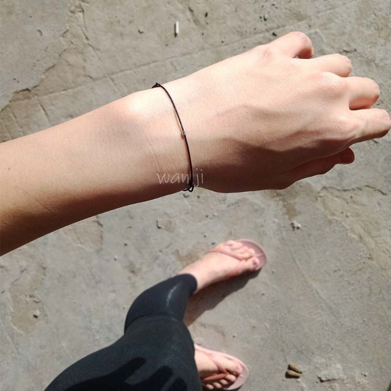 Jual GT-02 TINY SILVER PIPE SIMPLE KNOT Gelang Super Simple Cute ...