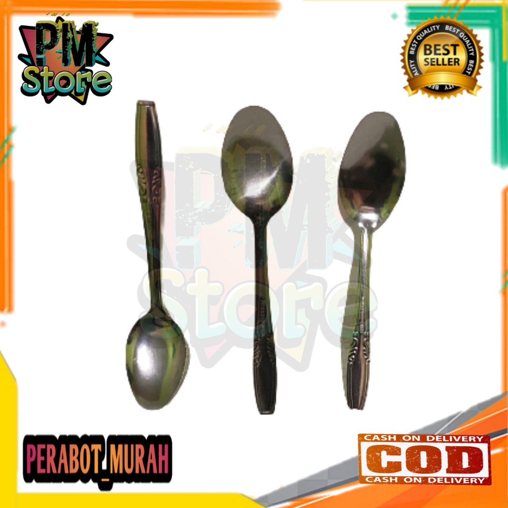 Jual sendok makan stainless steel isi 12 pcs/ 1 lusin | Shopee Indonesia