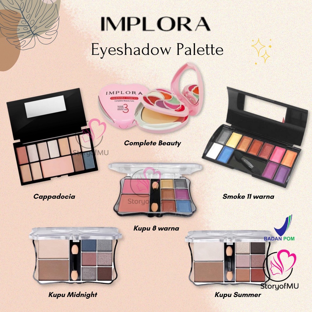Jual IMPLORA Eyeshadow BlushOn Lipstick Bedak/ Kupu 7007/ TheSmokes ...
