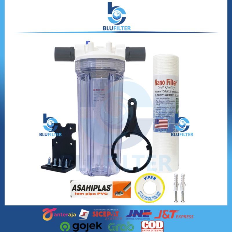Jual PAKET FILTER AIR SIAP PAKAI TAHAP 1 / HOUSING NANOTEC 10 INCH ...