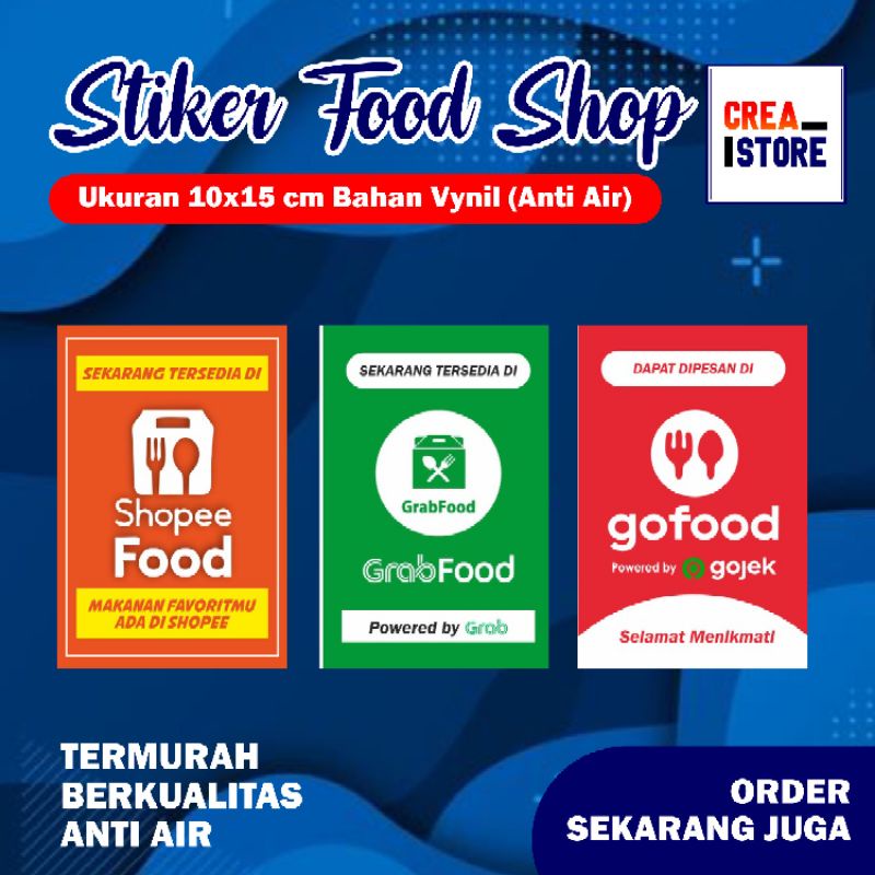 Jual Stiker Food, Makanan Online, Food Store, Anti Air Ukuran 15x10 cm ...