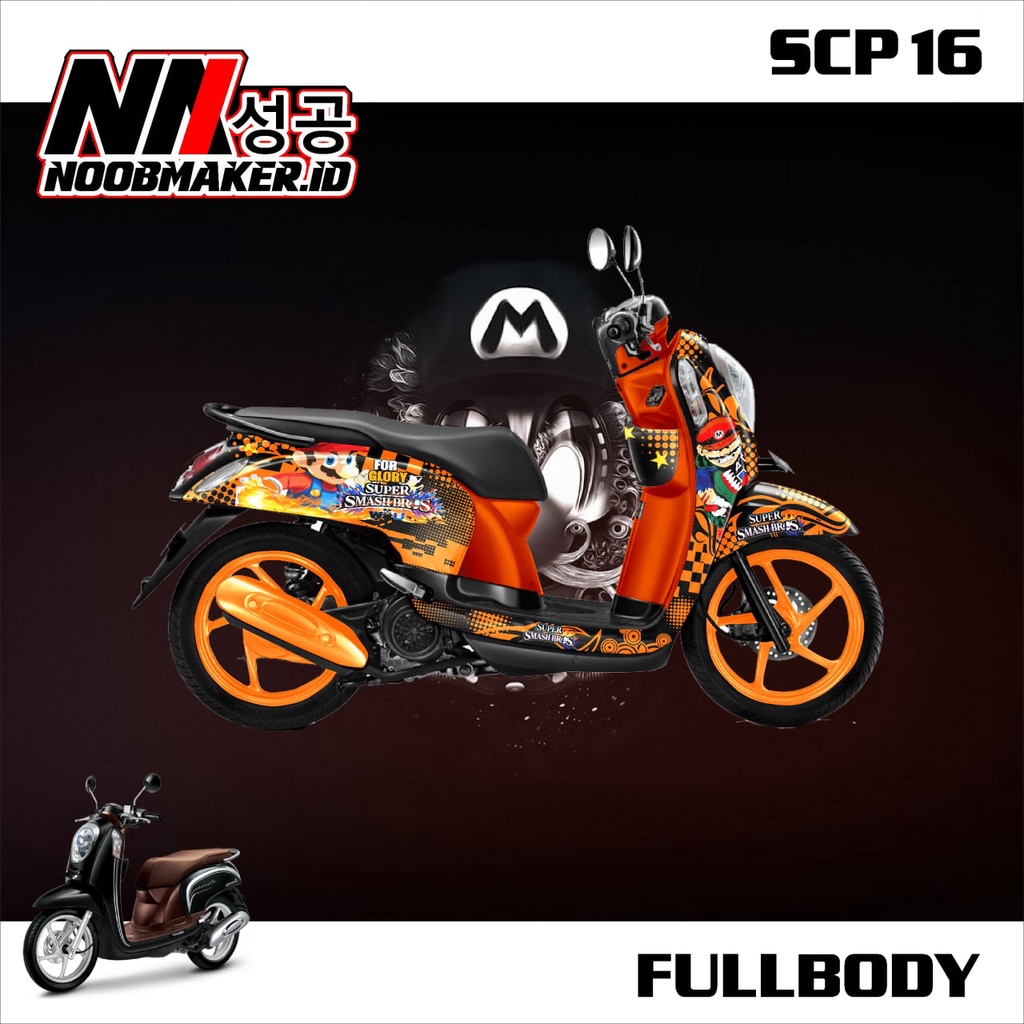 Jual SCP 16 DECAL STICKER SCOOPY FI 2013 2014 2015 2016 SUPER MARIO ...