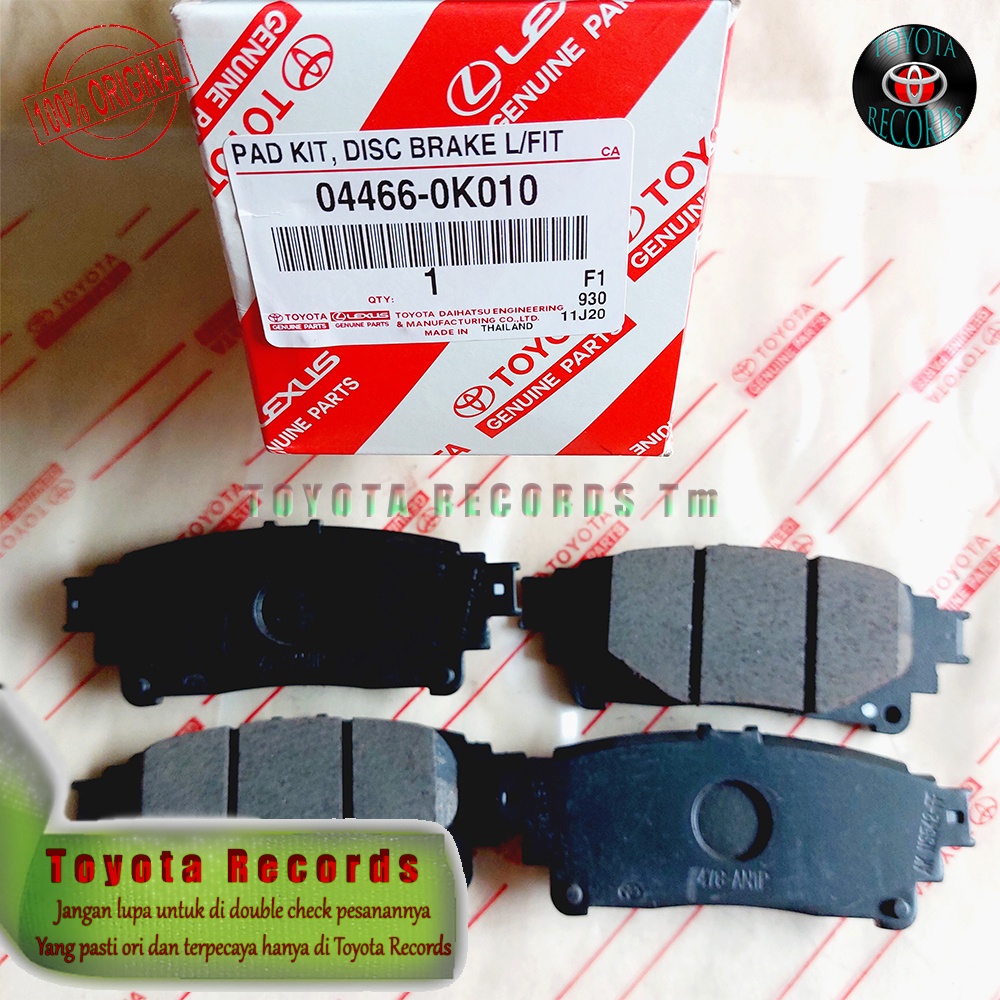 Jual Kampas Rem Pirodo Belakang Fortuner Original Genuine Toyota 04466 ...