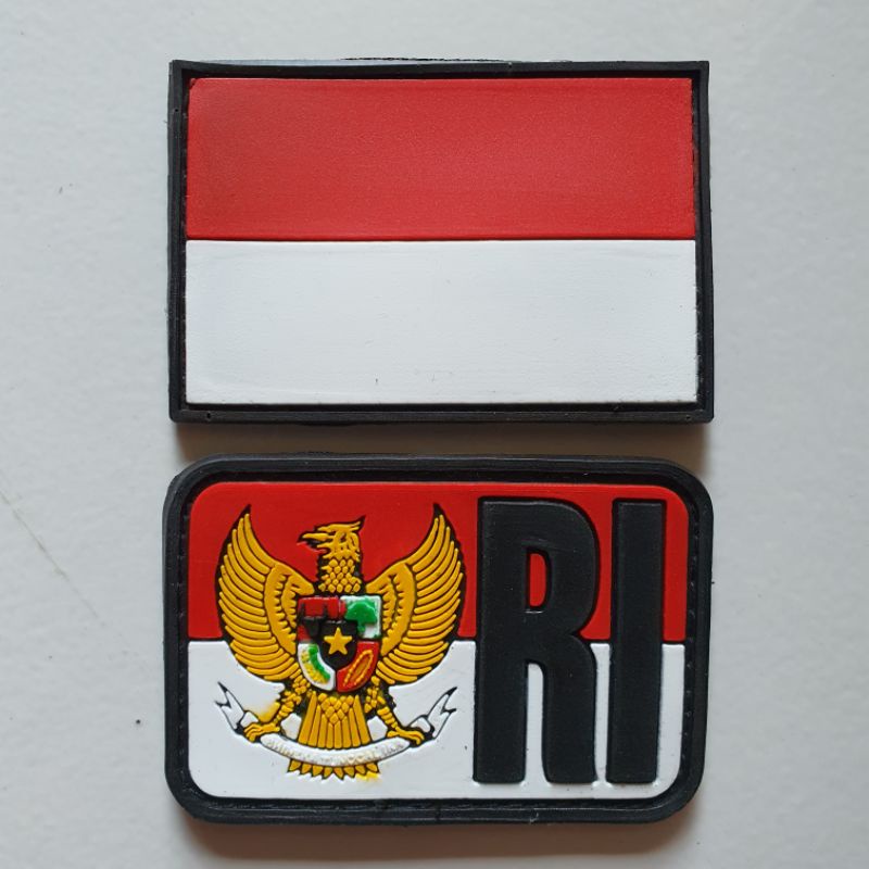Jual patch rubber logo garuda ri plus bendera indonesia - rubber patch ...