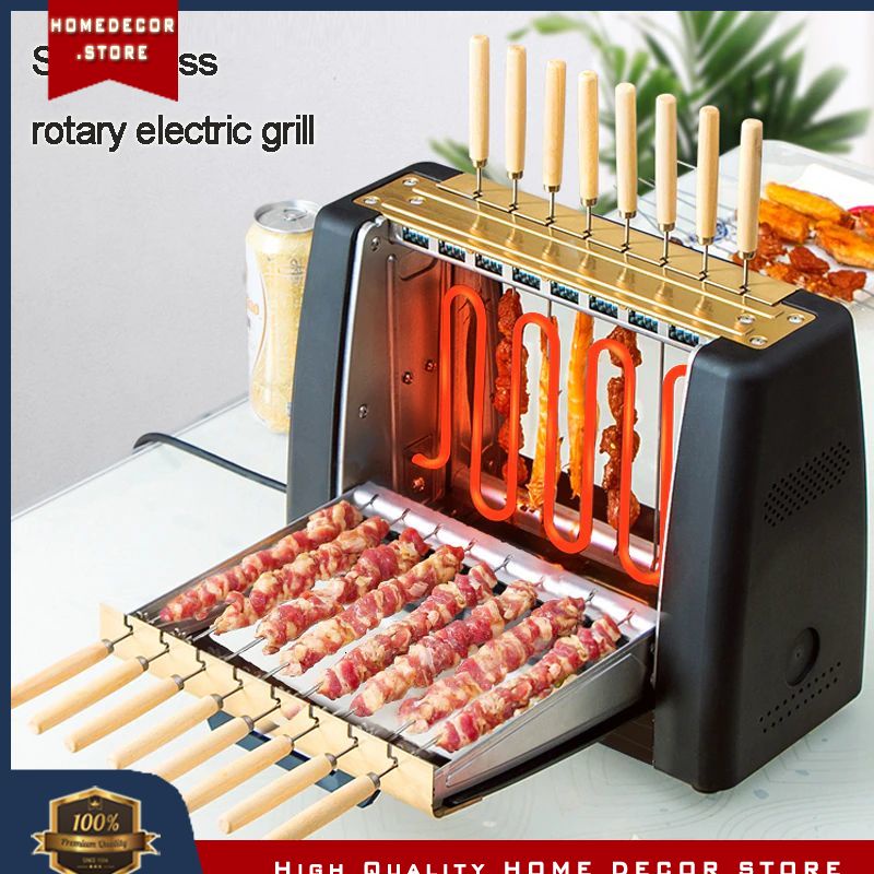 Jual Electric oven home smokeless BBQ grill automatic rotating barbecue ...